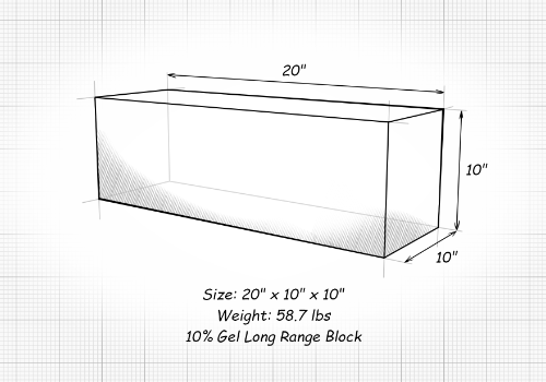 10% Gel Long Range Ballistic Gelatin Block | Clear Ballistics